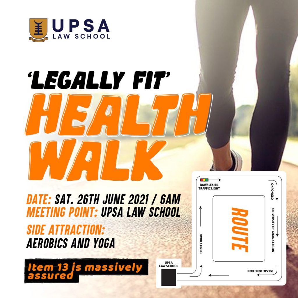 UPSA Law School ‘Legally Fit’ Health Walk – UPSA