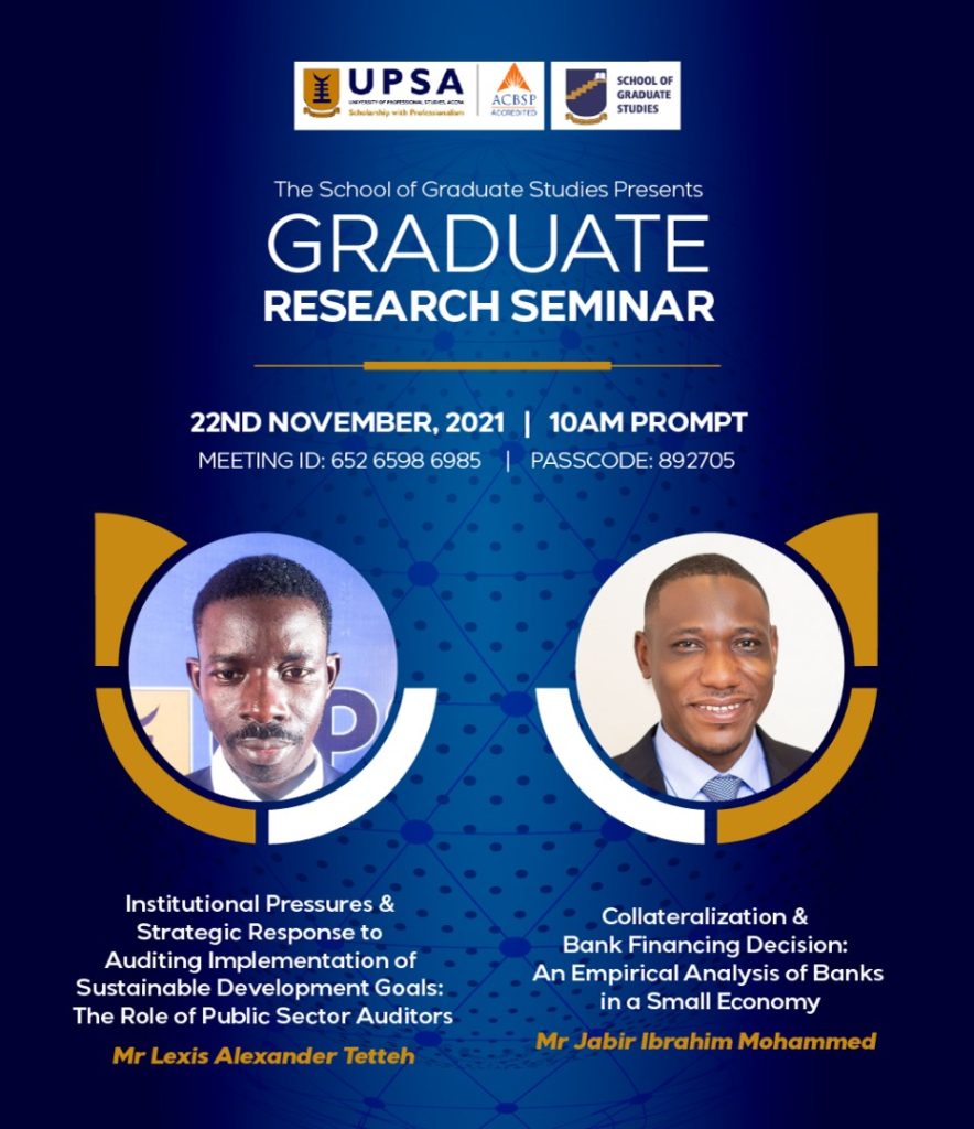 Graduate Research Seminar | School of Graduate Studies – UPSA