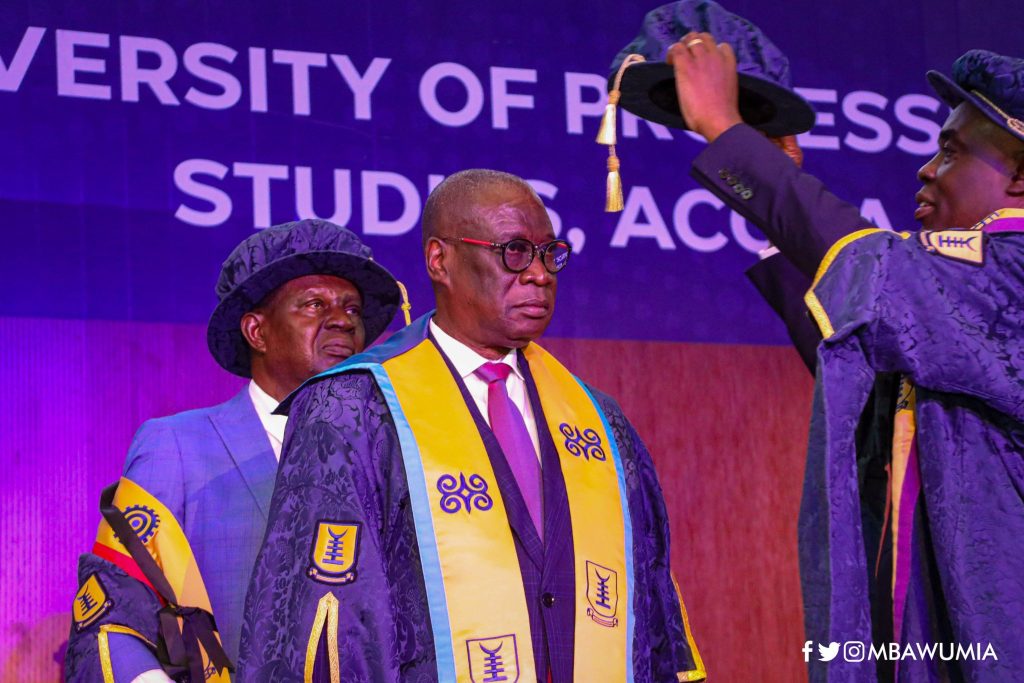 Dr K.K. Sarpong sworn in as Chancellor of UPSA