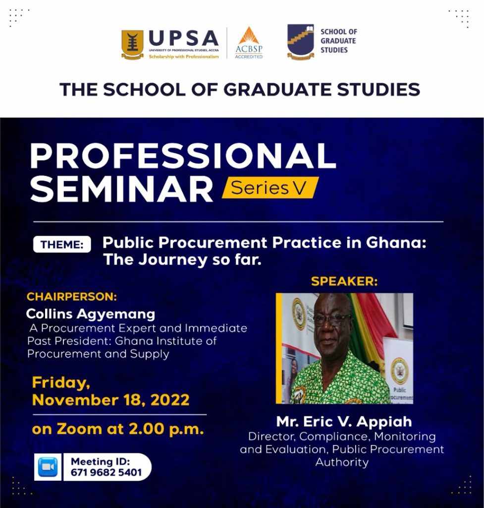5th Professional Seminar Series | SOGS – UPSA