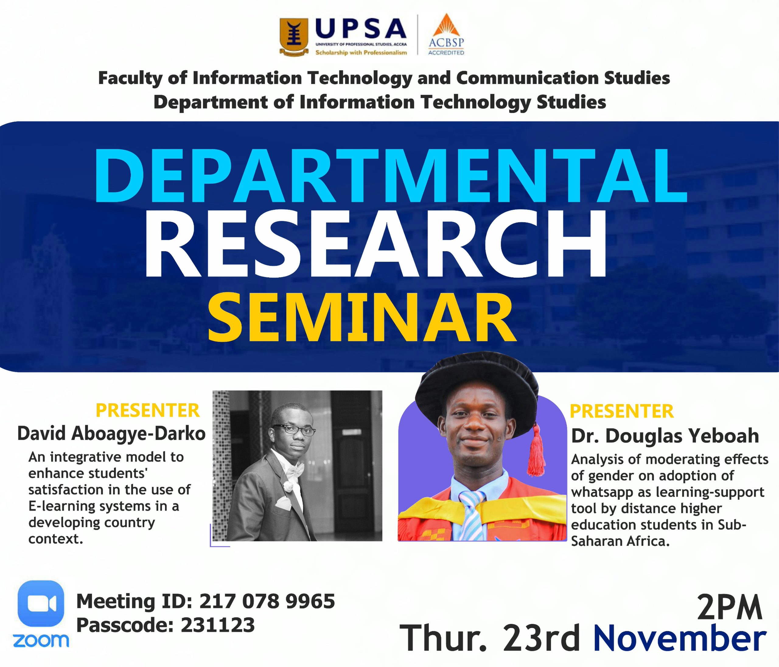 Departmental Research Seminar | DITS