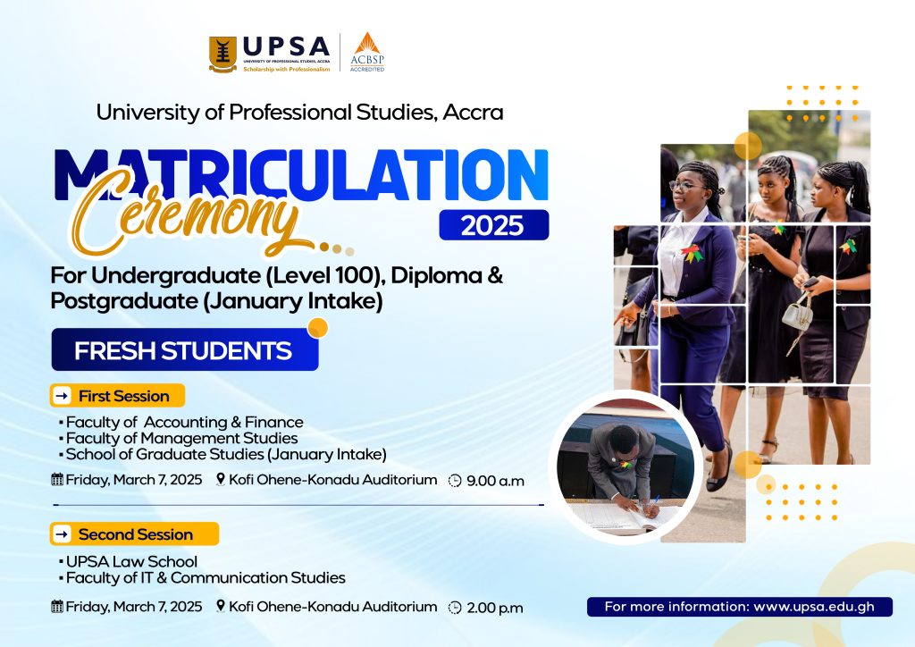 Matriculation Ceremony for Fresh Students – UPSA